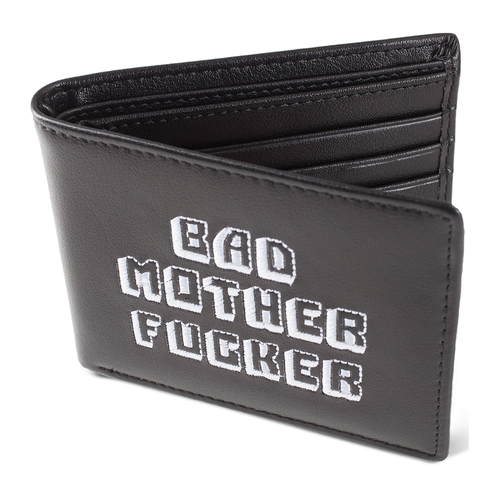 Black Embroidered Bmf Bad Mother Fu Er Leather Wallet As Seen In